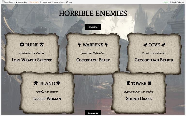 HORRIBLE ENEMIES ― Perchance Generator