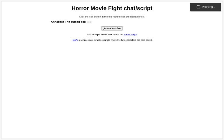 Horror Movie Fight chat/script
