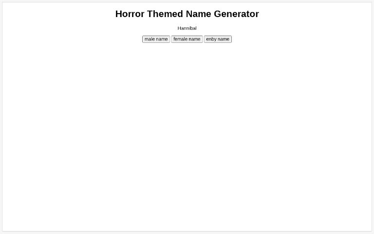 Horror Themed Name Generator