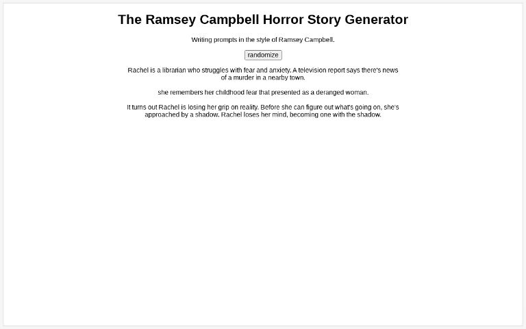 The Ramsey Campbell Horror Story Generator