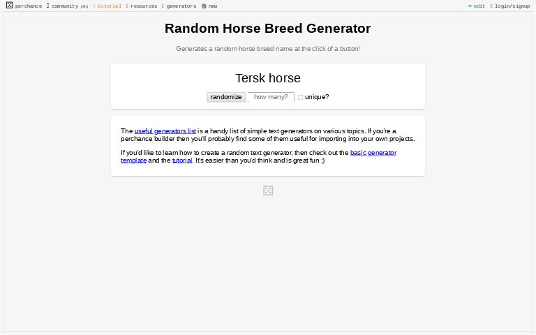 Random Horse Breed Generator