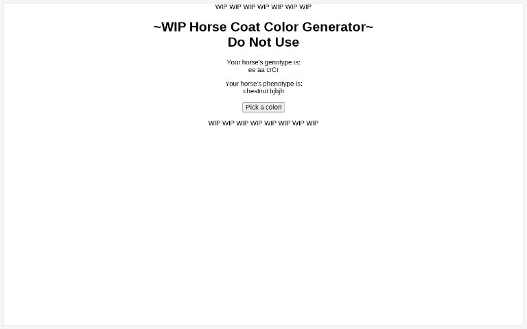 ~WIP Horse Coat Color Generator~ Do Not Use