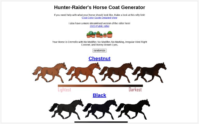 Hunter-Raider's Horse Coat Generator