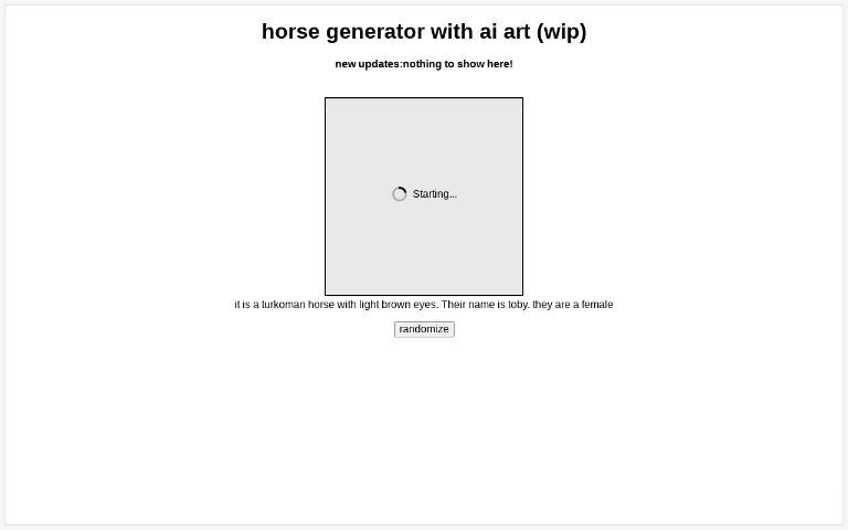 horse generator with ai art (wip)