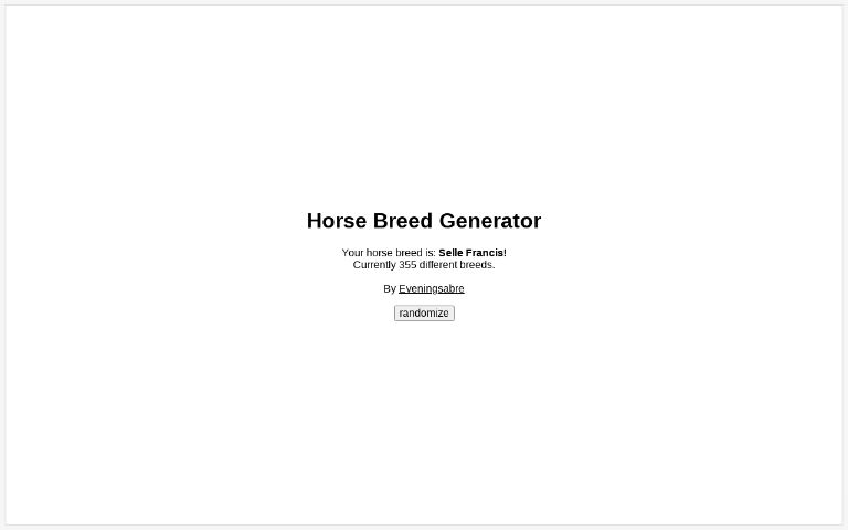 Horse Breed Generator