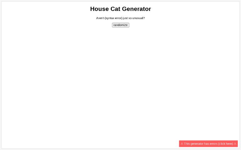 House Cat Generator