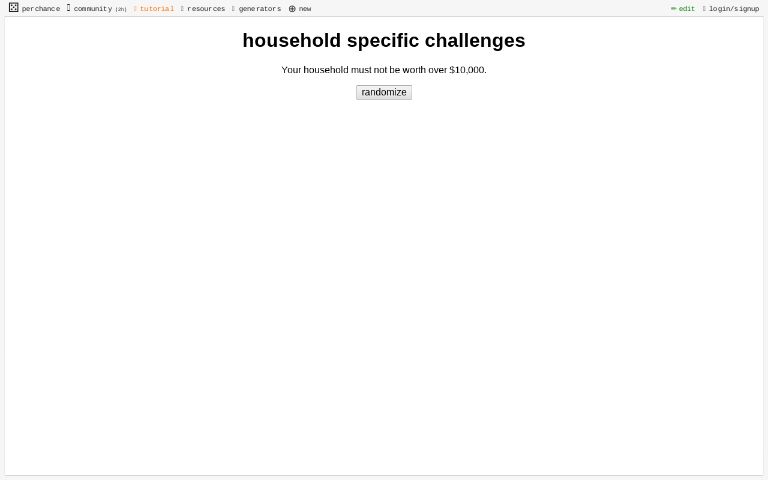 household specific challenges ― Perchance Generator