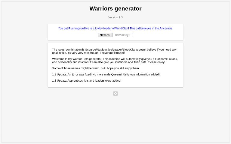 Warriors generator