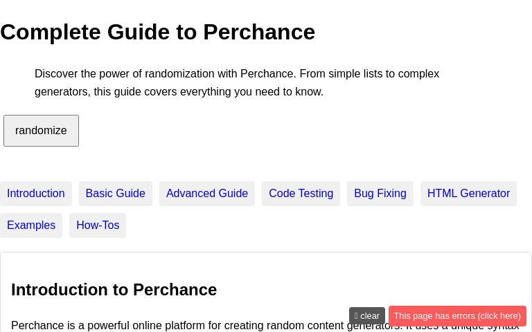 Complete Guide to Perchance ― Perchance Generator