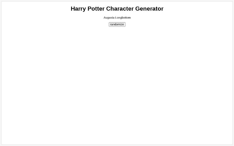Harry Potter Character Generator