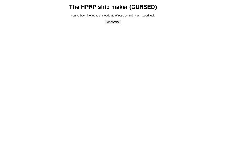 The HPRP ship maker (CURSED) ― Perchance Generator