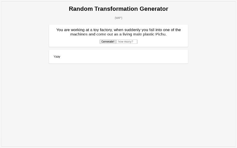 Random Transformation Generator