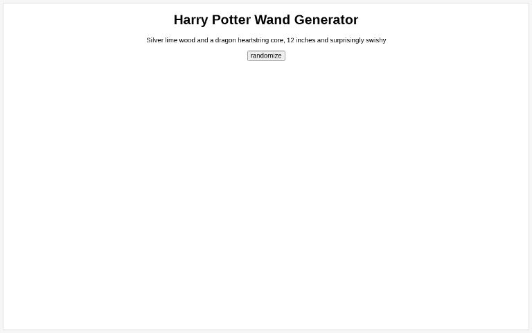 Harry Potter Wand Generator