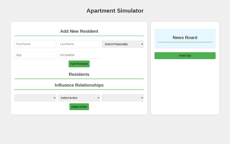 Apartment Simulator ― Perchance Generator