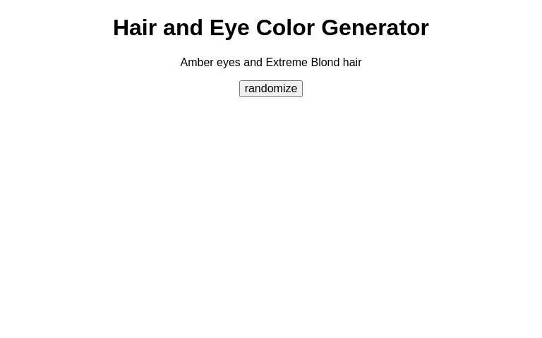 Hair and Eye Color Generator