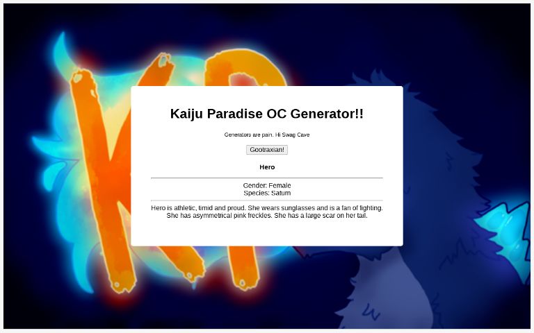 Kaiju Paradise OC Generator!!