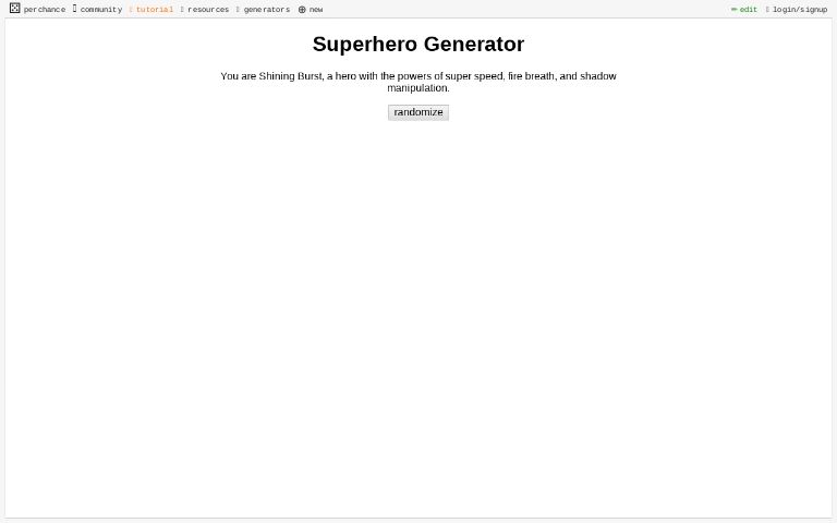 Superhero Generator