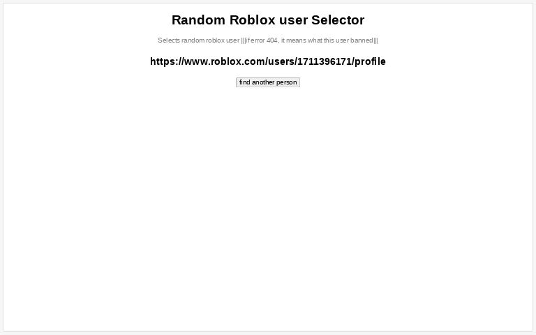 Random Roblox user Selector ― Perchance Generator