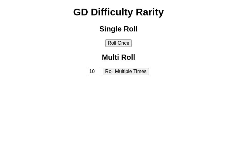GD Difficulty Rarity ― Perchance Generator