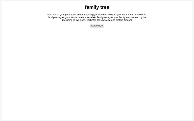 family tree ― Perchance Generator