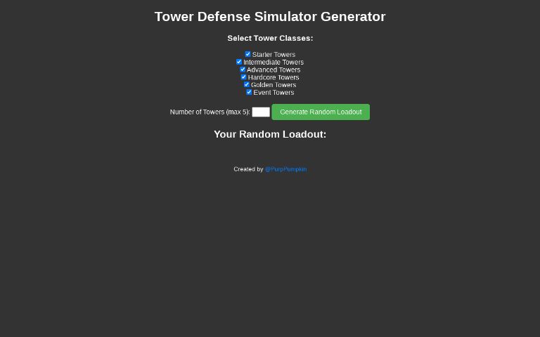 Tower Defense Simulator Generator