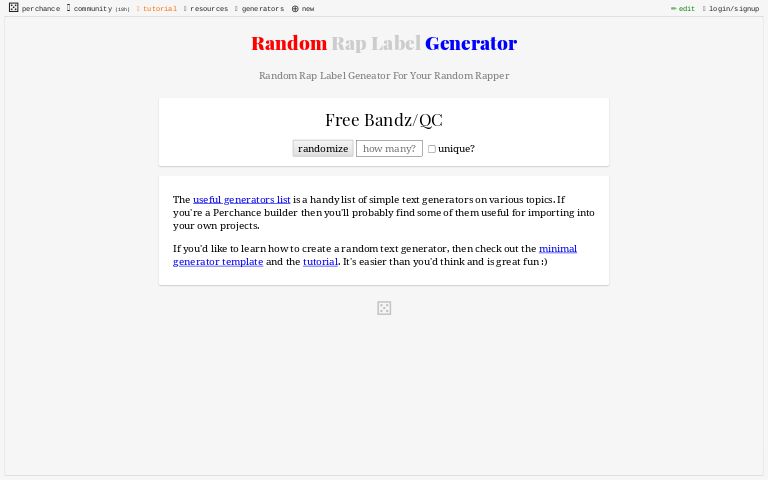 Random Rap Label Generator