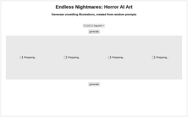 Endless Nightmares: Horror AI Art ― Perchance Generator