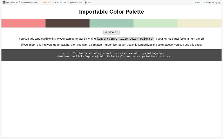 Importable Color Palette ― Perchance Generator