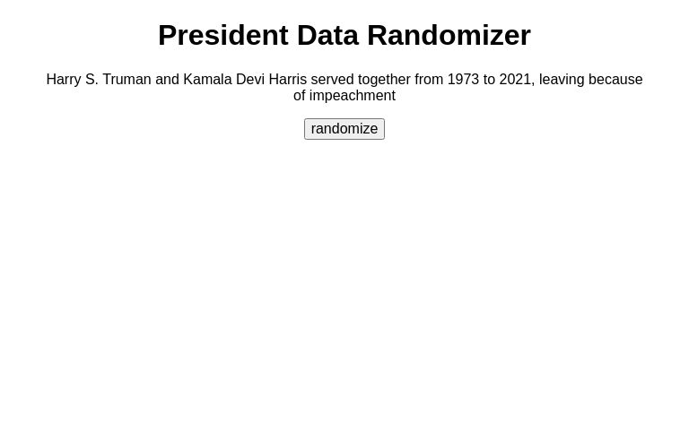 President Data Randomizer ― Perchance Generator
