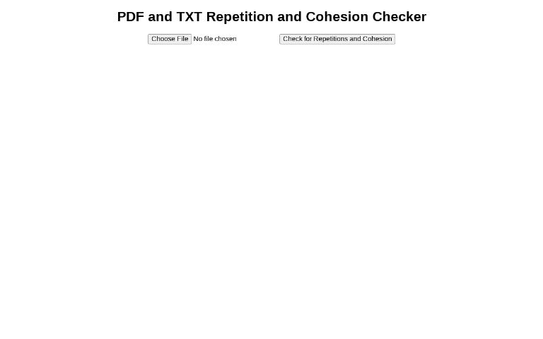 PDF and TXT Repetition and Cohesion Checker ― Perchance Generator
