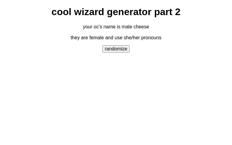 cool wizard generator part 2