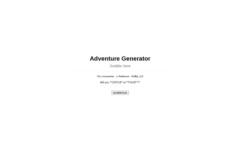Adventure Generator