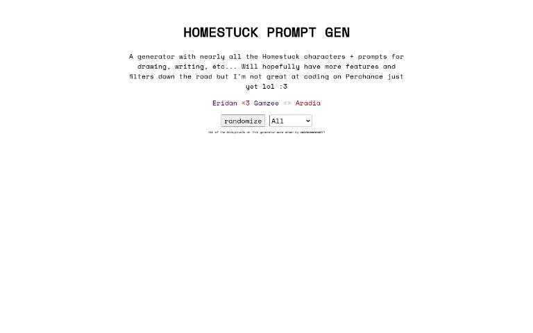 HOMESTUCK PROMPT GEN
