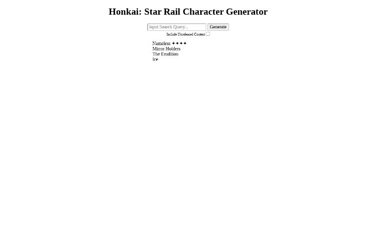Houkai: Star Rail Character Generator