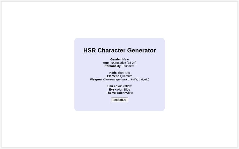 HSR Character Generator