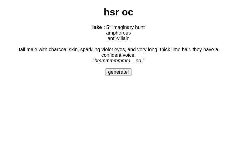 hsr oc ― Perchance Generator