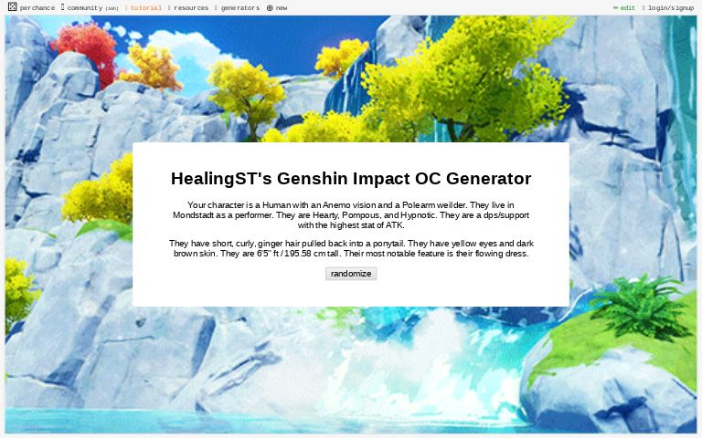 HealingST's Genshin Impact OC Generator