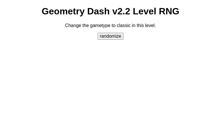 Geometry Dash v2.2 Level RNG ― Perchance Generator