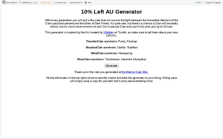 10% Left AU Generator
