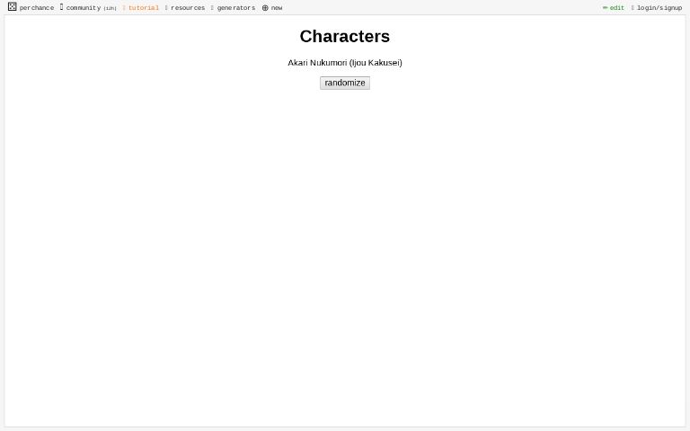 Characters ― Perchance Generator