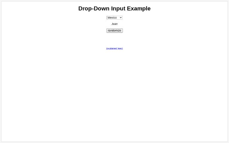 Drop-Down Input Example ― Perchance Generator