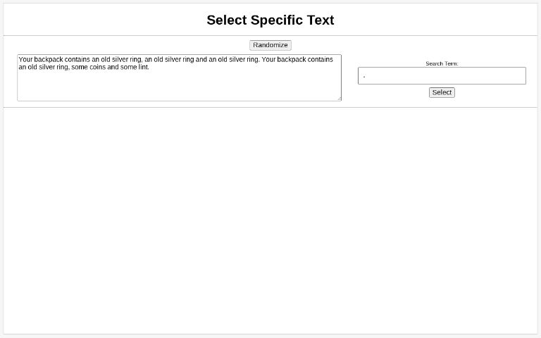 Select Specific Text ― Perchance Generator