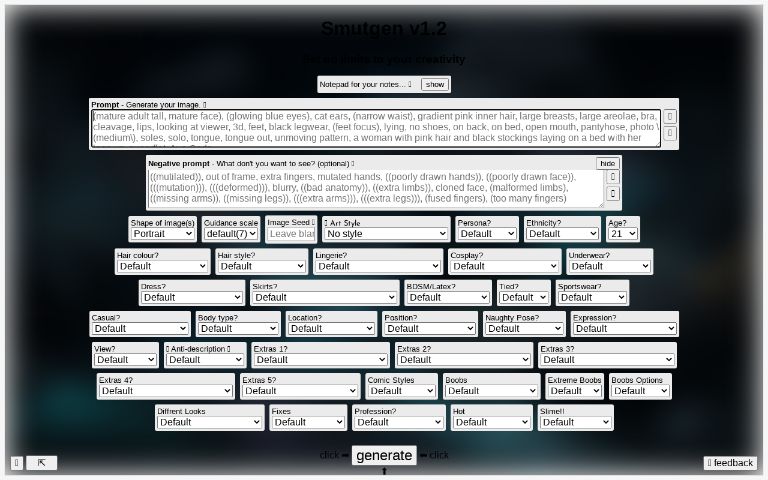 Smutgen v1.2 ― Perchance Generator
