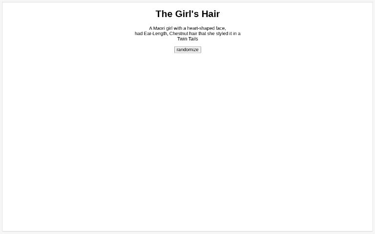 The Girl's Hair ― Perchance Generator