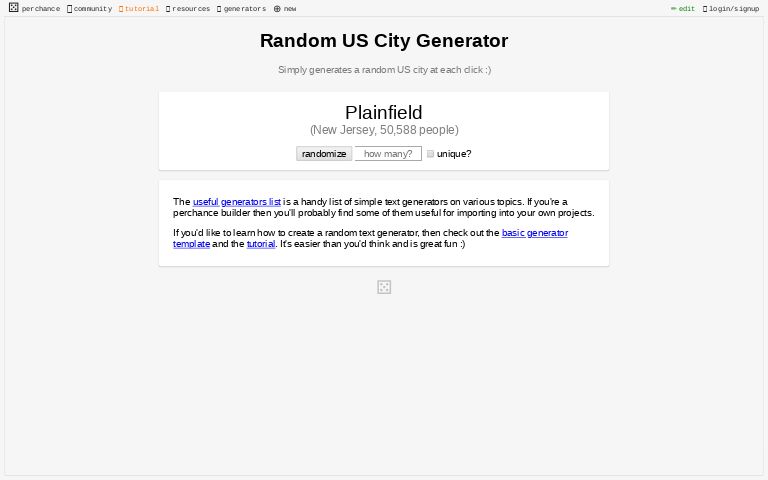 Random US City Generator