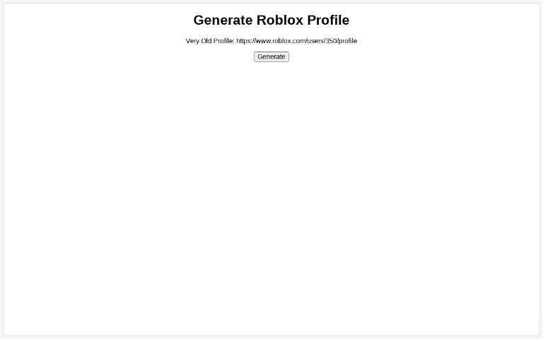 Generate Roblox Profile