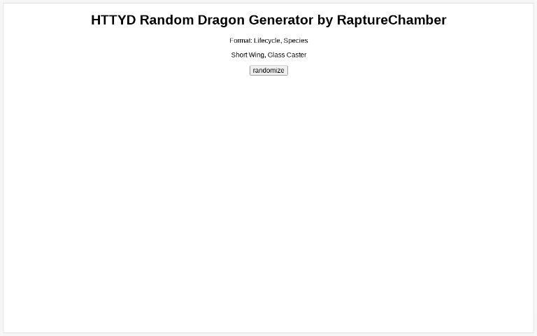 HTTYD Random Dragon Generator by RaptureChamber
