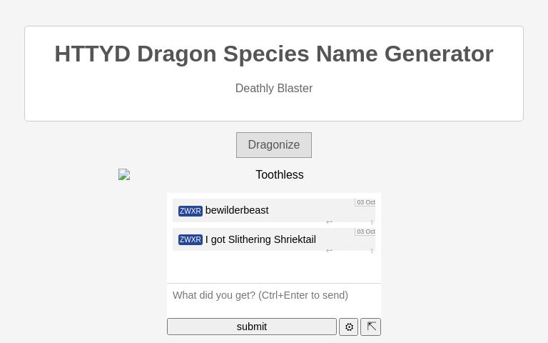 HTTYD Dragon Species Name Generator