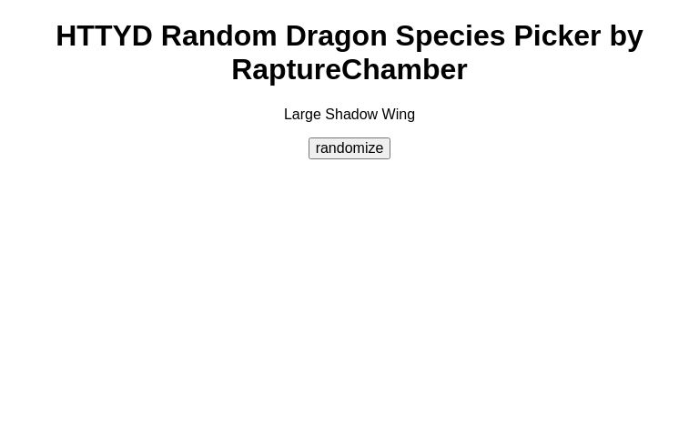 HTTYD Random Dragon Species Picker by RaptureChamber ― Perchance Generator
