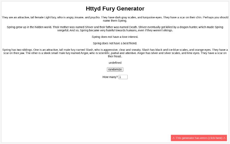 Httyd Fury Generator